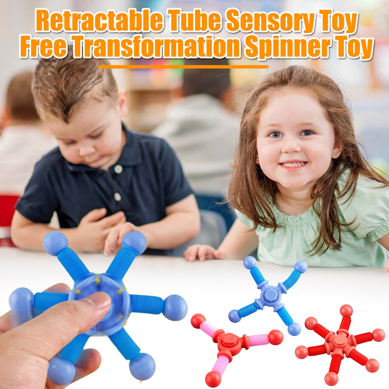 2Pcs Spinning Top Telescopic Tube Toy Stress Relief Bendable Free ...