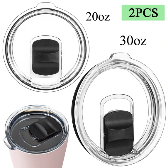 2Pcs Insulated Splash Proof Tumbler Lid, Spill Resistant, Slider ...
