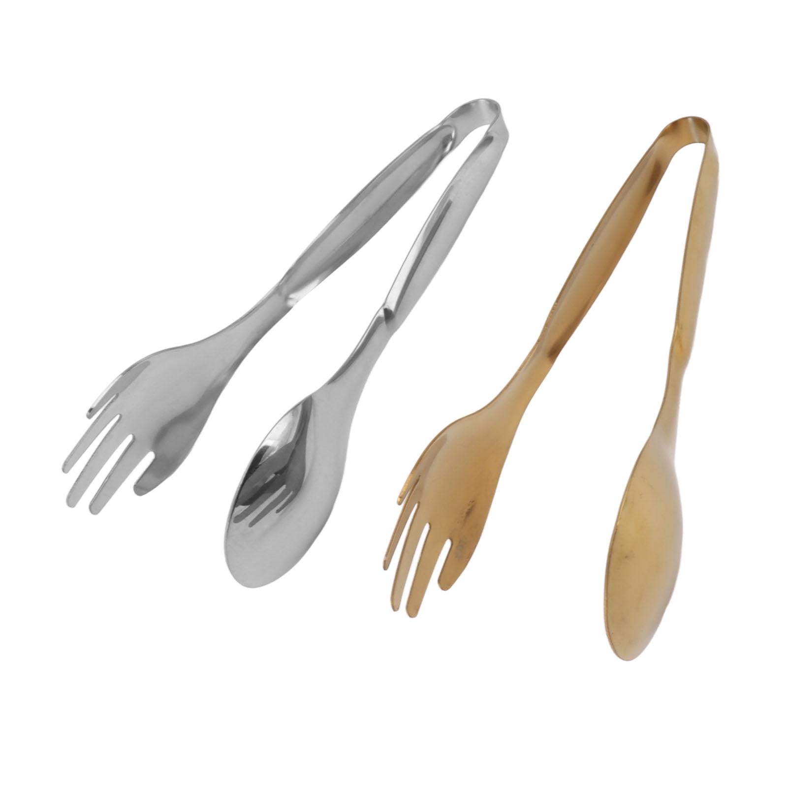 2Pcs Spoon Fork Tongs Small Serving Tongs Stainless Steel Food Clip ...