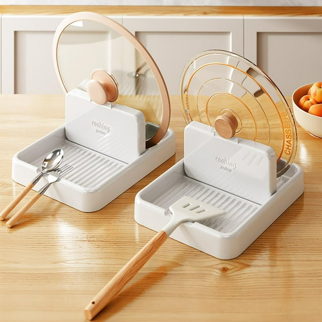 2Pcs Spoon Rest with Lid Holder, Foldable Spoon Holder for Kitchen ...
