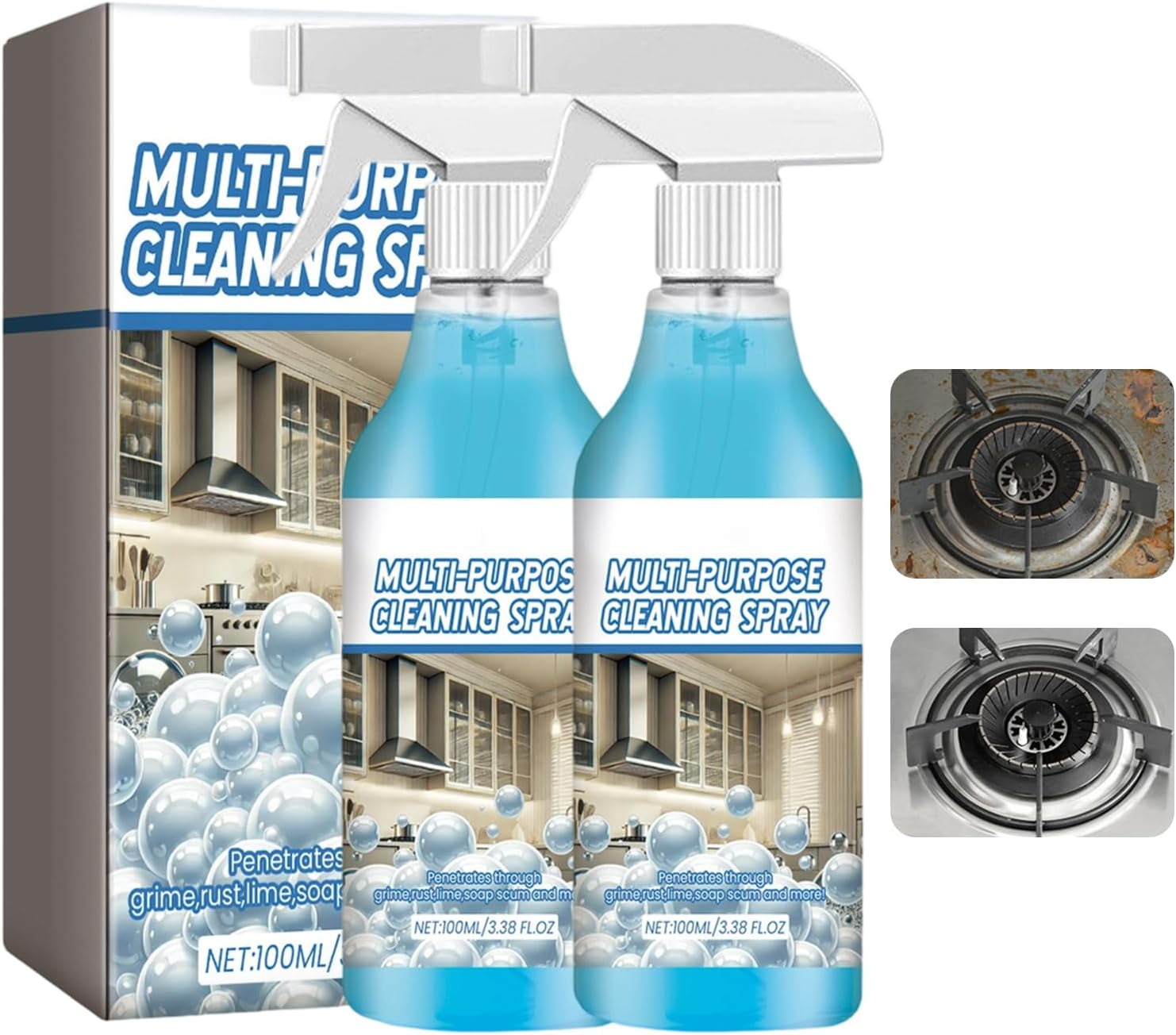 2Pcs Spray Splash Cleaner, 2025 New Multi Purpose Cleaning Spray ...