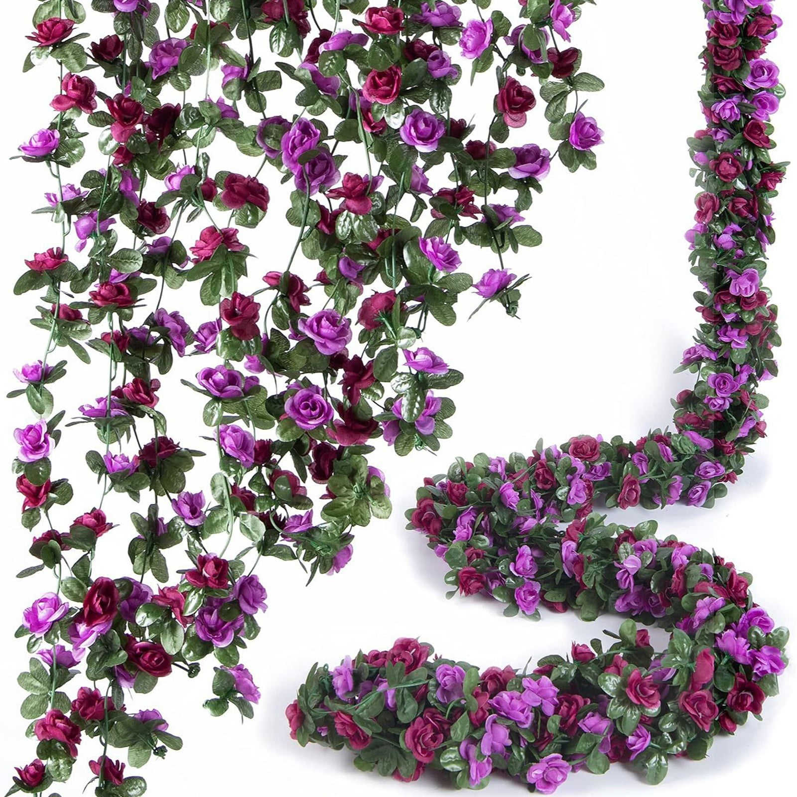 2Pcs Spring Garland, 98.43" Artificial Rose Garland, Fake Greenery ...
