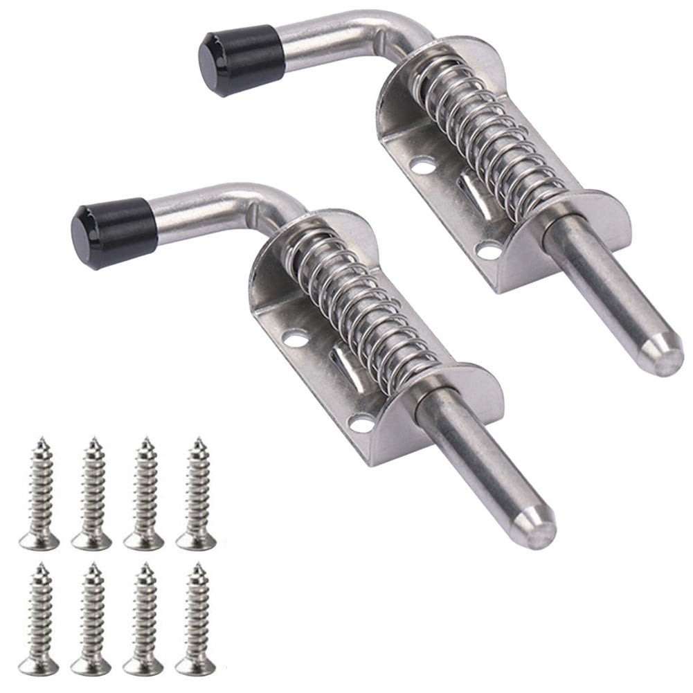 2PCS Spring Loaded Latches Pins Sliding Door Lock Stainless Steel Bolt ...