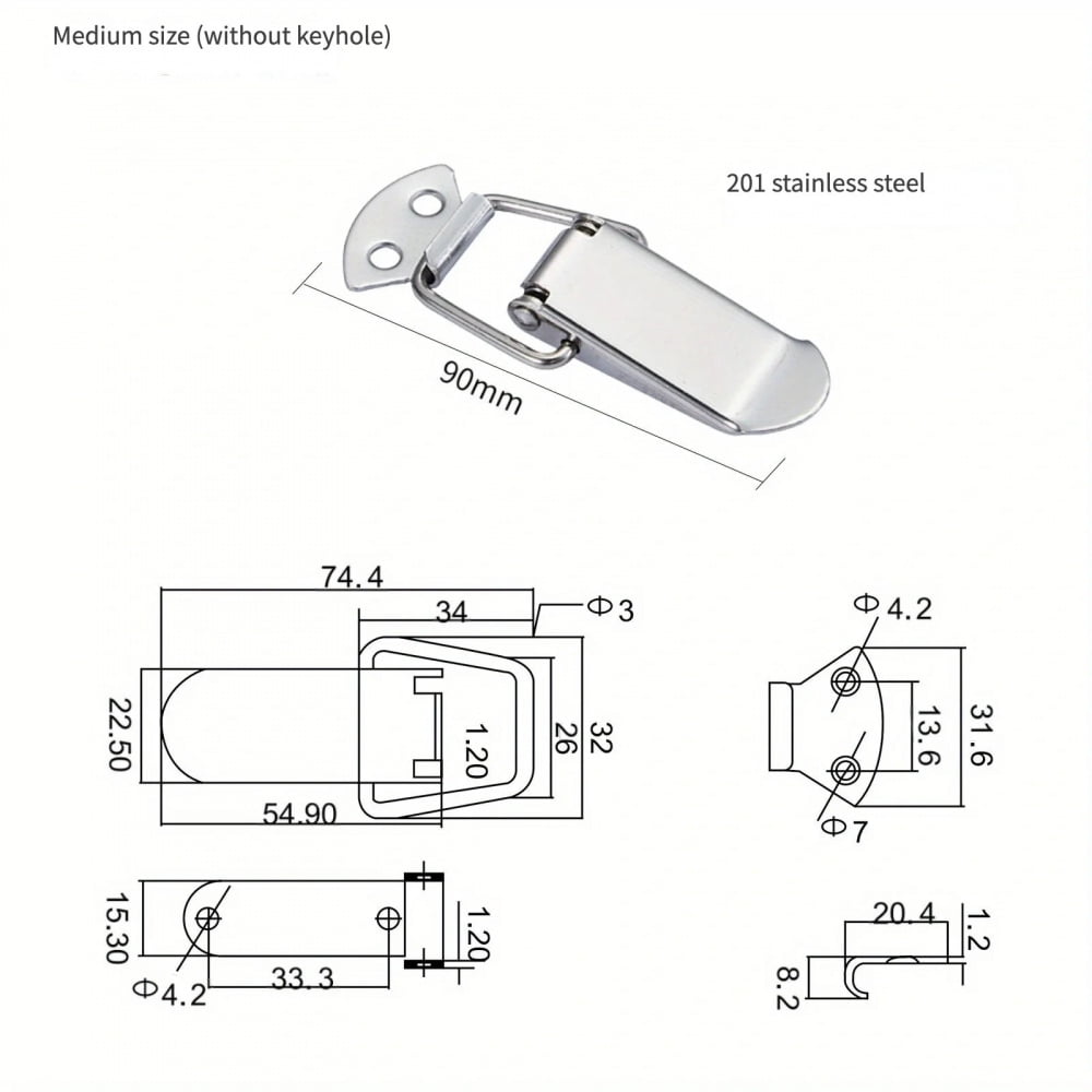 2Pcs Spring Loaded Toggle Lock Clasp Buckle Latch Hardware Security ...
