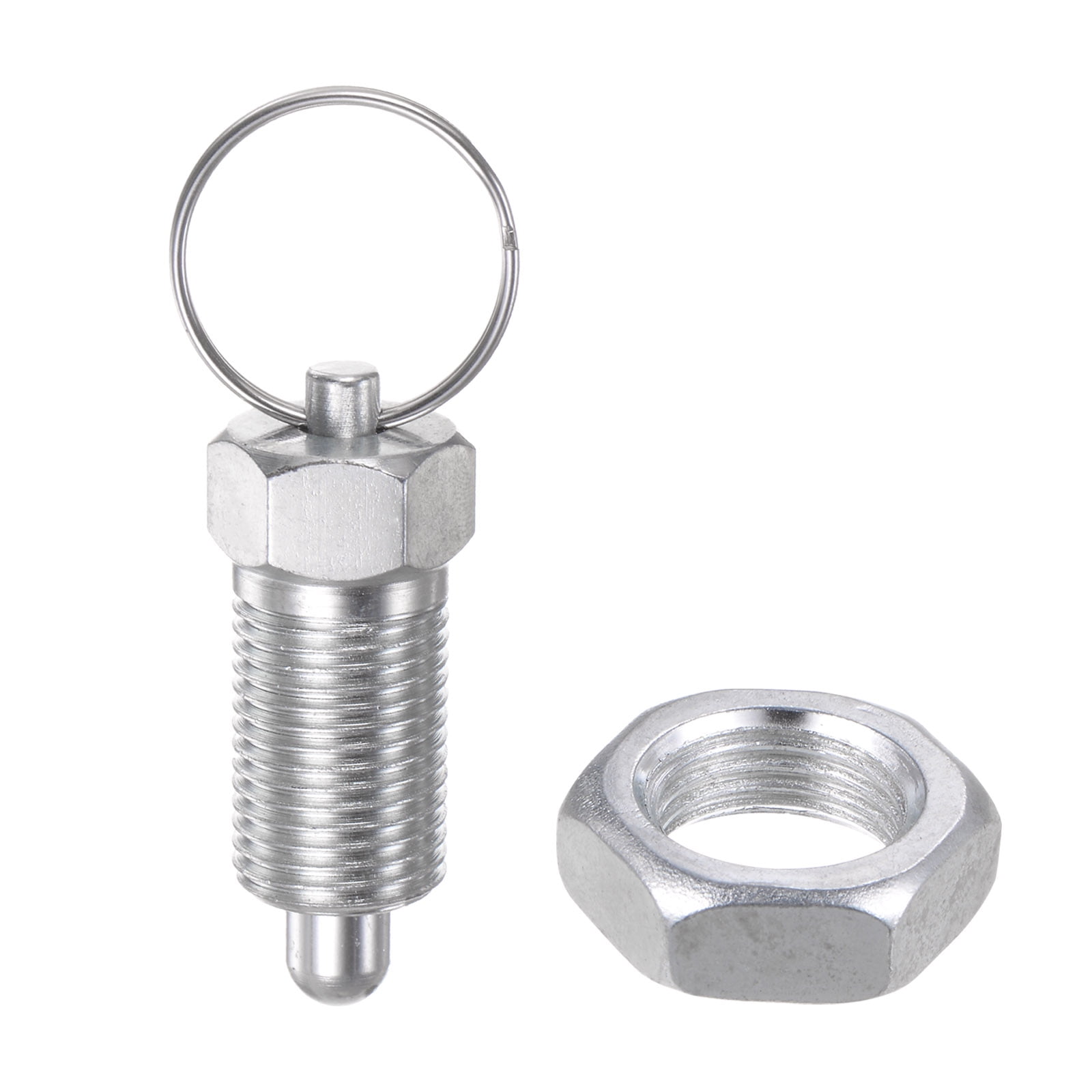 2Pcs Spring Plunger 5/8"- 14 Thread Size with Pull Ring Round Head ...