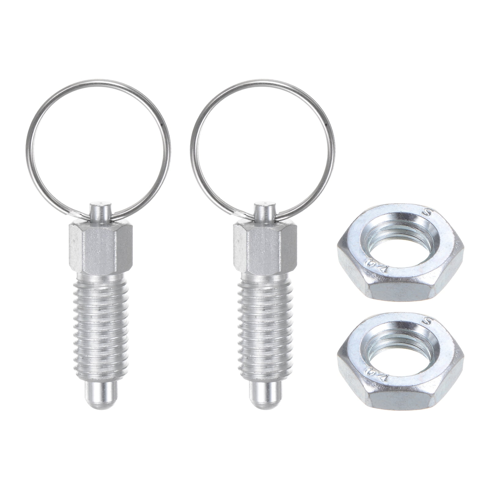 2Pcs Spring Plunger with Pull Ring M10*1.5 0.79" Thread Length Pin Dia ...