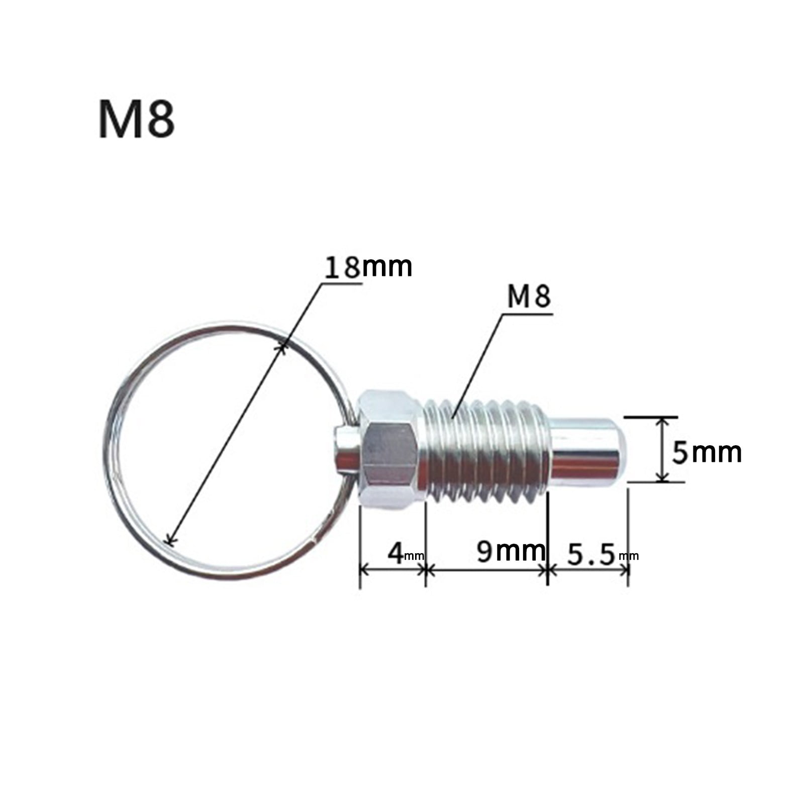 2Pcs Spring Plungers Pull Ring Stainless Steel Short Retractable Spring ...