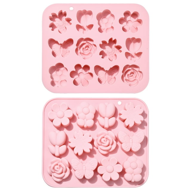 2Pcs Spring Silicone Molds Flower and Butterfly Candy Silicone Molds ...