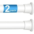 2Pcs Spring Tension Curtain Rod, White Tension Rod 30-62 Inch ...