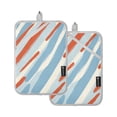 2Pcs Square Heat Resistant Oven Mitts Pot Holders 7x9.8in Non-Slip Hot ...