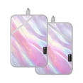 2Pcs Square Heat Resistant Oven Mitts Pot Holders 7x9.8in Non-Slip Hot ...