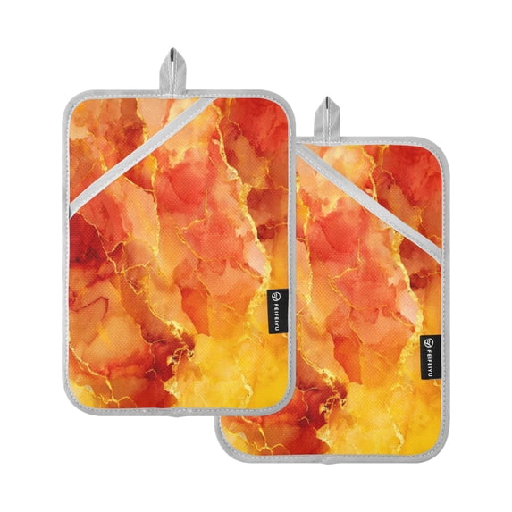 2Pcs Square Heat Resistant Oven Mitts Pot Holders 7x9.8in Non-Slip Hot ...