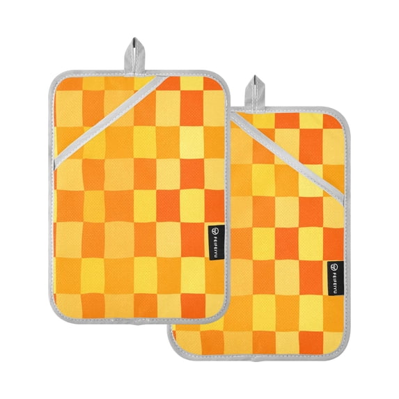 2Pcs Square Heat Resistant Oven Mitts Pot Holders 7x9.8in Non-Slip Hot ...
