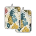 2Pcs Square Heat Resistant Oven Mitts Pot Holders 7x9.8in Non-Slip Hot ...