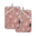 2Pcs Square Heat Resistant Oven Mitts Pot Holders 7x9.8in Non-Slip Hot ...