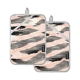 2Pcs Square Heat Resistant Oven Mitts Pot Holders 7x9.8in Non-Slip Hot ...