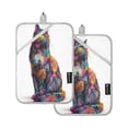 2Pcs Square Heat Resistant Oven Mitts Pot Holders 7x9.8in Non-Slip Hot ...