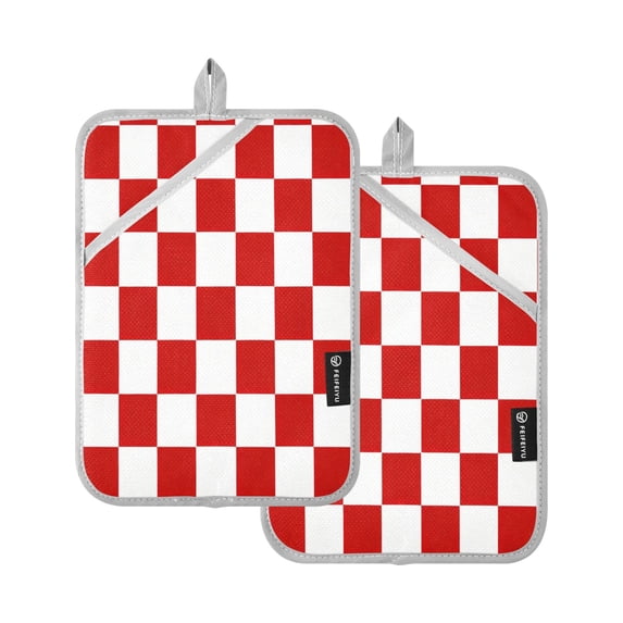 2Pcs Square Heat Resistant Oven Mitts Pot Holders 7x9.8in Non-Slip Hot ...