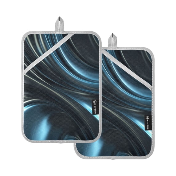 2Pcs Square Heat Resistant Oven Mitts Pot Holders 7x9.8in Non-Slip Hot ...