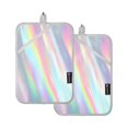 2Pcs Square Heat Resistant Oven Mitts Pot Holders 7x9.8in Non-Slip Hot ...