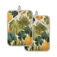 2Pcs Square Heat Resistant Oven Mitts Pot Holders 7x9.8in Non-Slip Hot ...