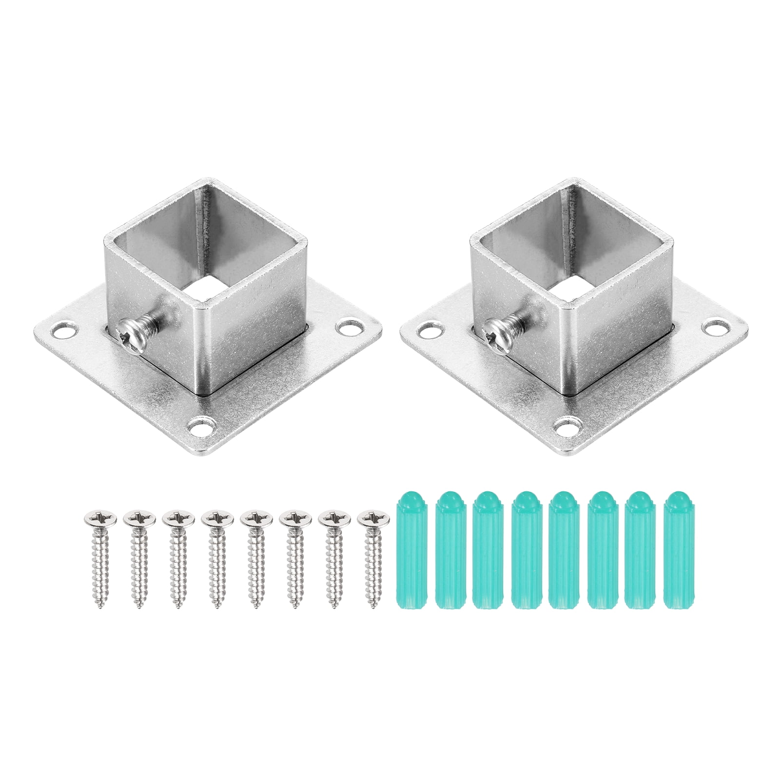 2Pcs Square Post Base, 1.8mmT Stainless Steel Flange Bases Deck Post ...