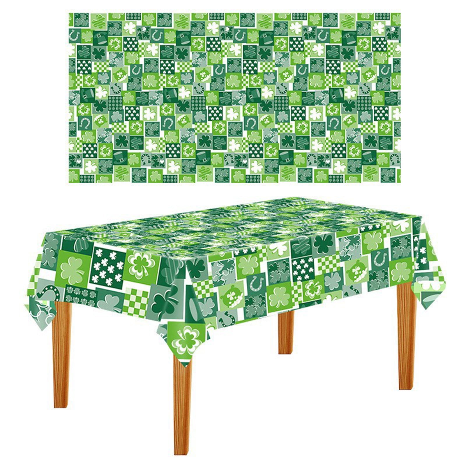2Pcs St. Patrick's Day Irish Vinyl Flannel Tablecloth for Dining Room ...