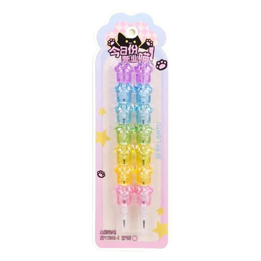 2Pcs Stackable Pencils Cartoon Building Blocks Pencils Writing Pencil ...