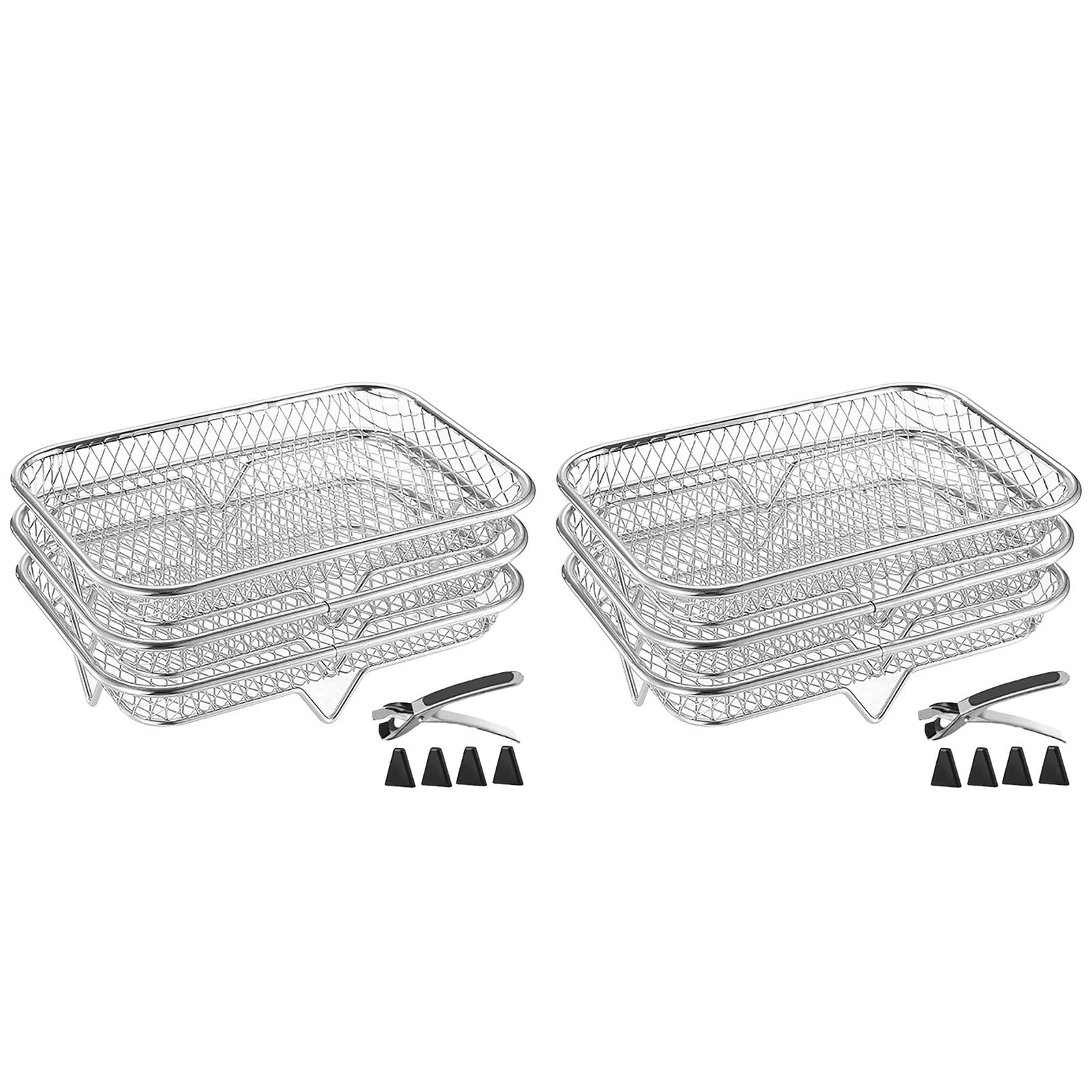 2Pcs Stackable Stainless Steel Air Fryer Racks With Layer Dehydrator ...