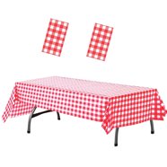 Hiasan 2-piece pack Checkered PVC Tablecloth Square - 100% Waterproof ...