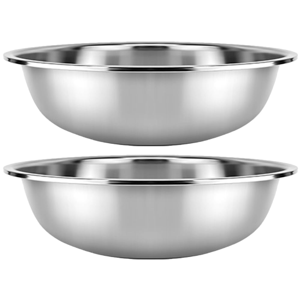 2Pcs Stainless Steel Basin for Kitchen Vegetable Washing Large Mixing ...