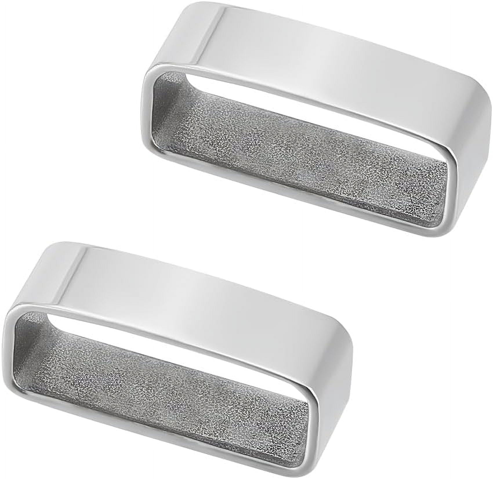 2Pcs Stainless Steel Belt Loop Keeper Metal Rectangles Large Hole Men's ...
