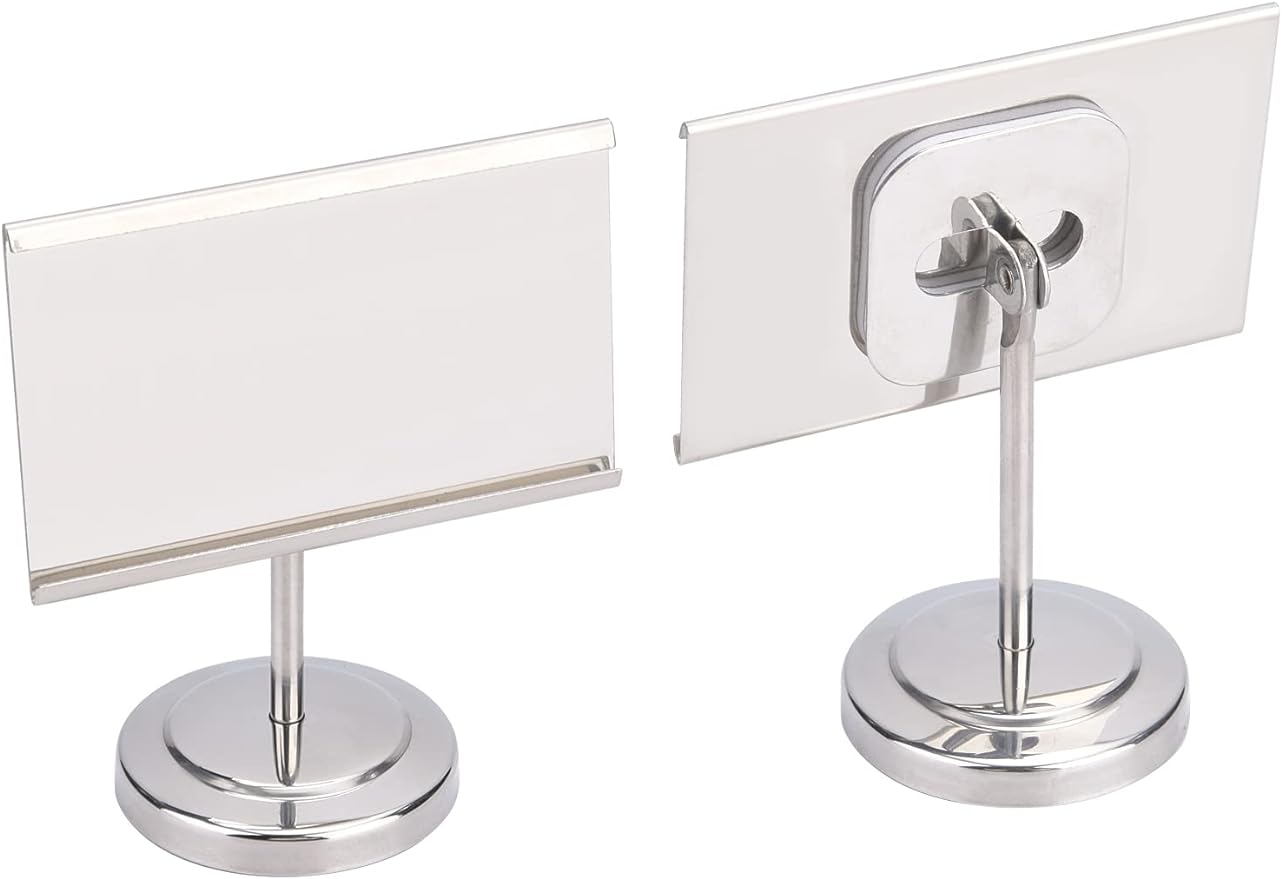 2Pcs Stainless Steel Business Card Holders Desktop Card Display Holders ...