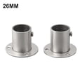 2Pcs Stainless Steel Cabinet Clothes Closet Rod Bracket Holder Flange ...