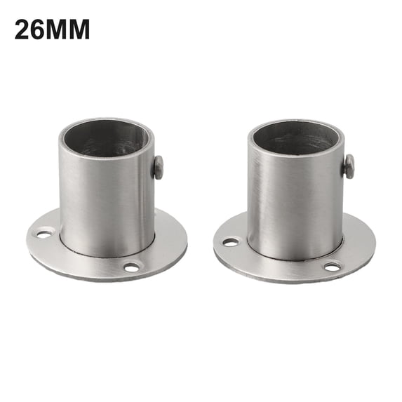 2Pcs Stainless Steel Cabinet Clothes Closet Rod Bracket Holder Flange ...