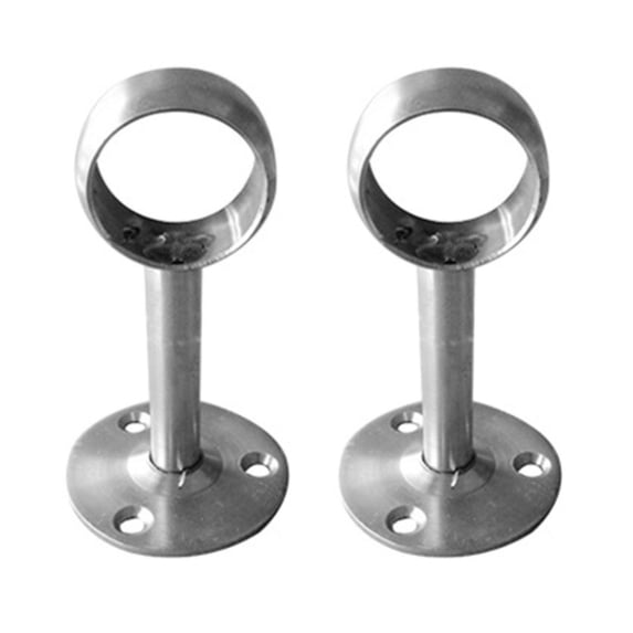 2Pcs Stainless-Steel Ceiling Mount Bracket Closet Rail End Flange ...