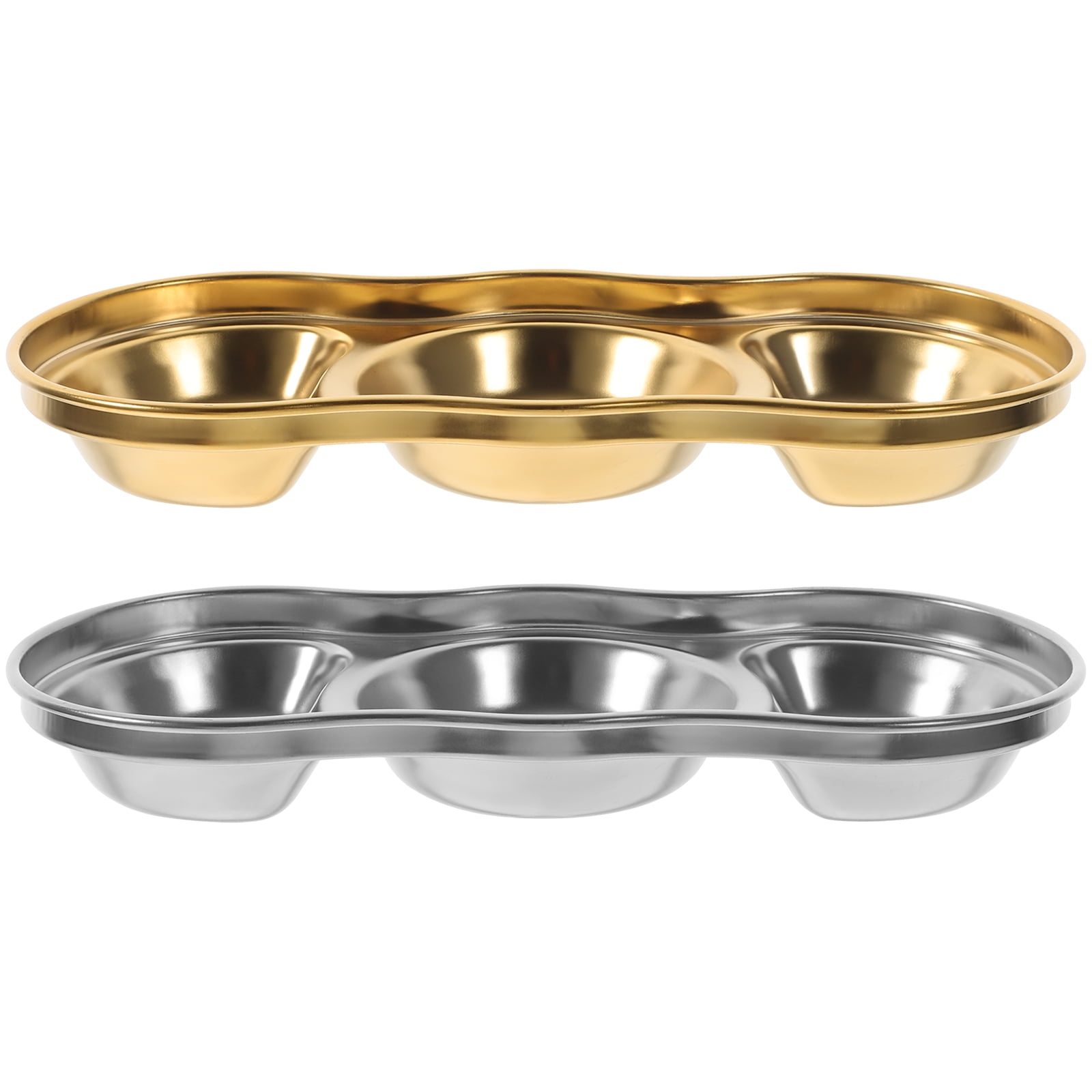 2Pcs Stainless Steel Condiment Plate Home Hotel Restaurant Sauce ...