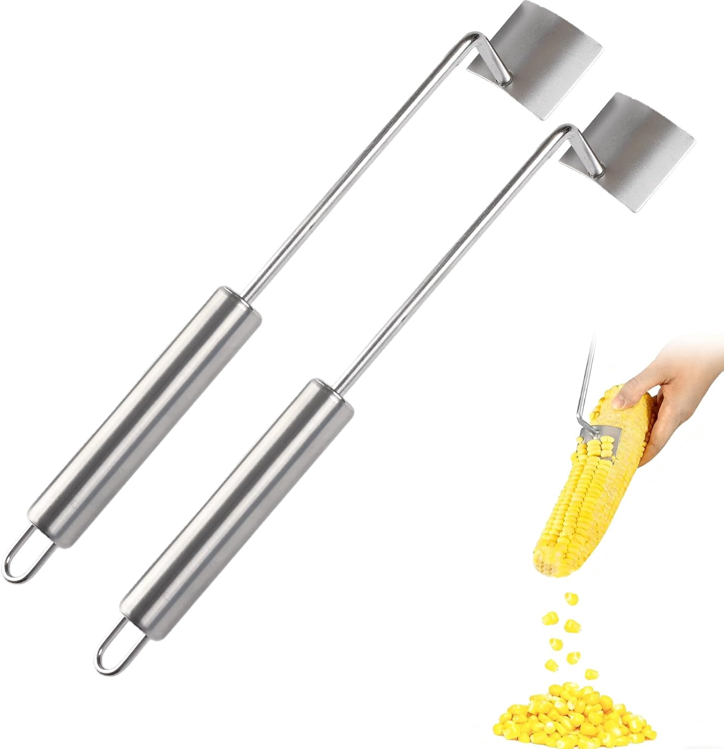 2Pcs Stainless Steel Corn Peeler for Corn On the Cob,Corn Cob Stripper ...