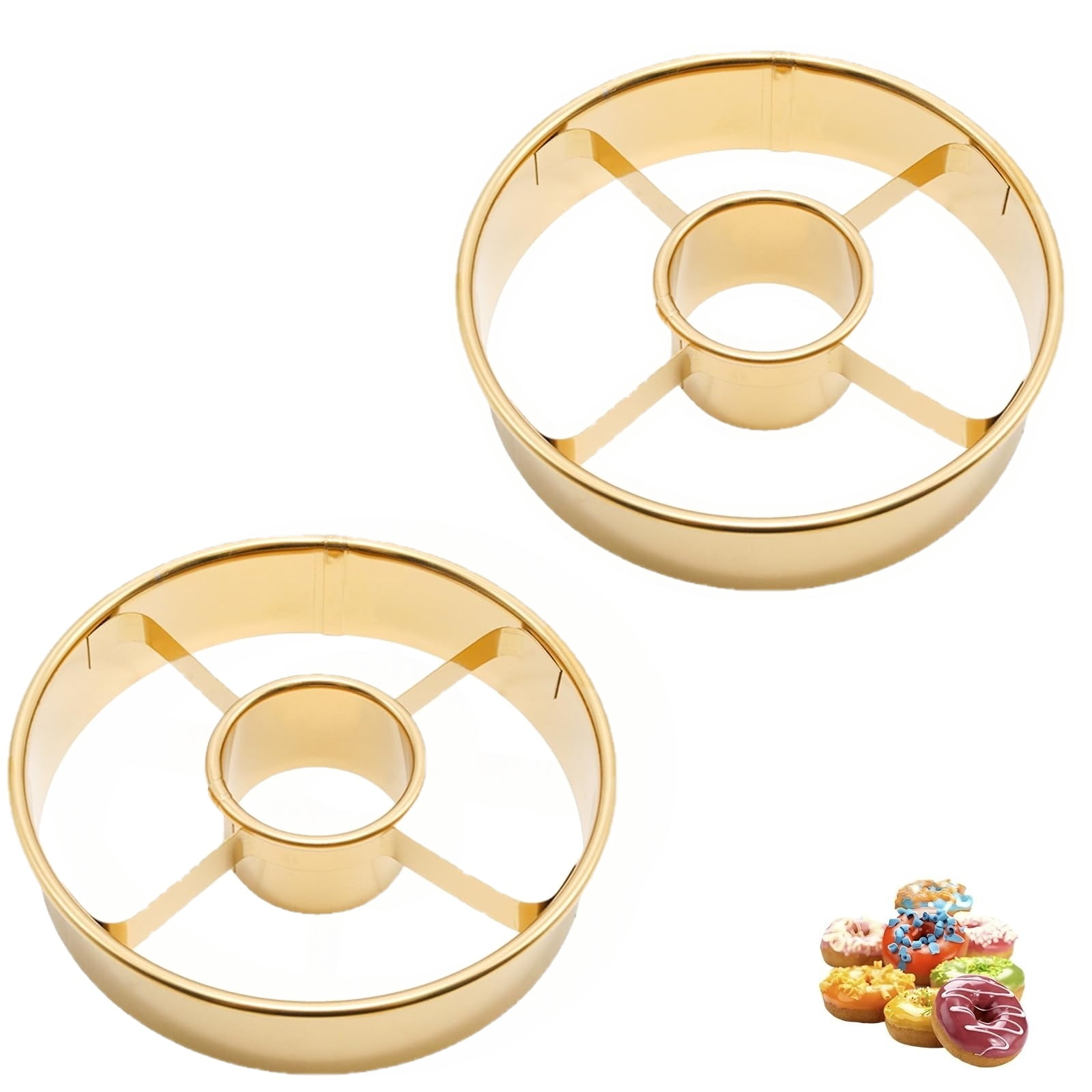 2Pcs Stainless Steel Donut Cutter, 3.86inch Multi Purpose Doughnut ...