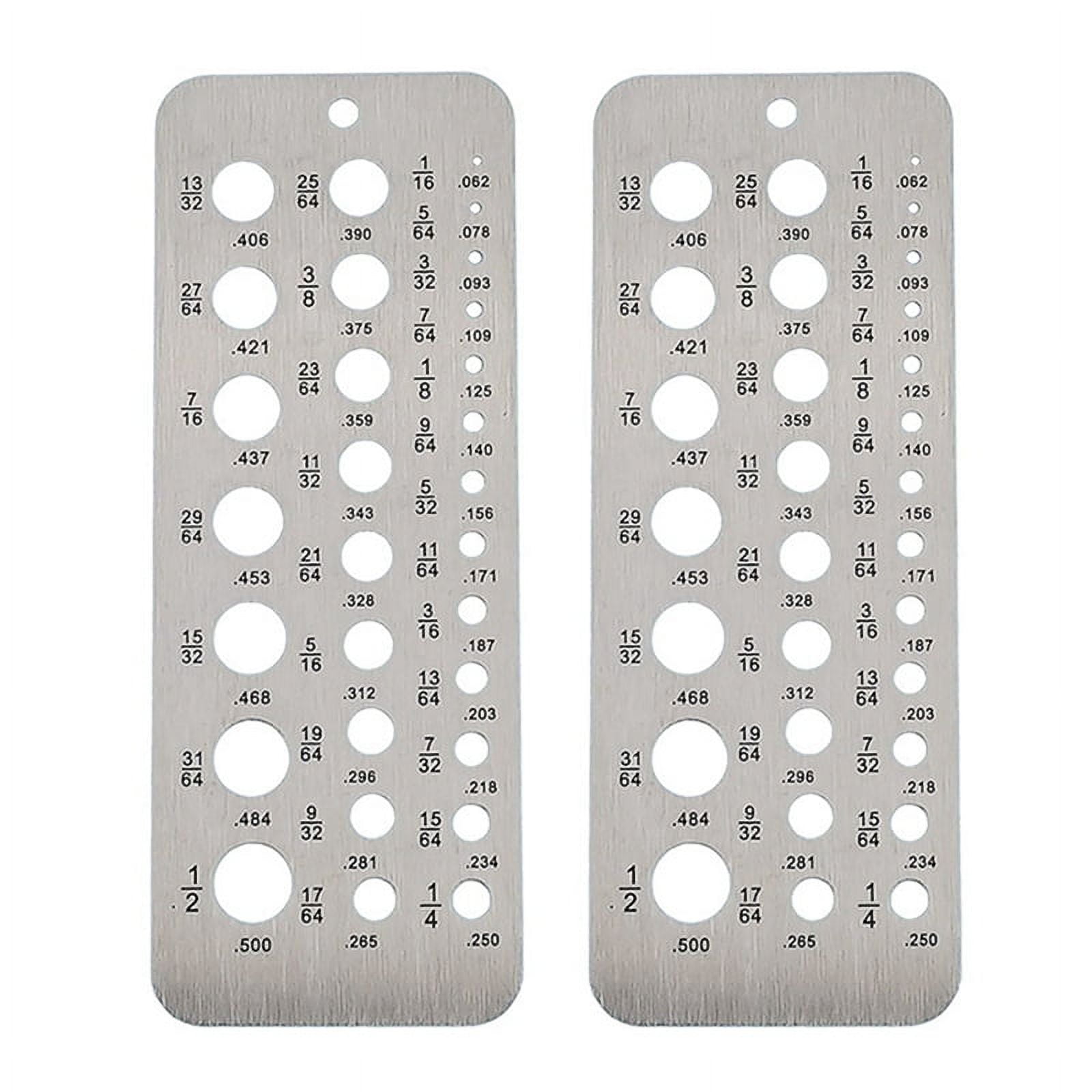 2Pcs Stainless Steel Drill Gauges for 1/16 Inch to 1/2 Inch Size Bits ...