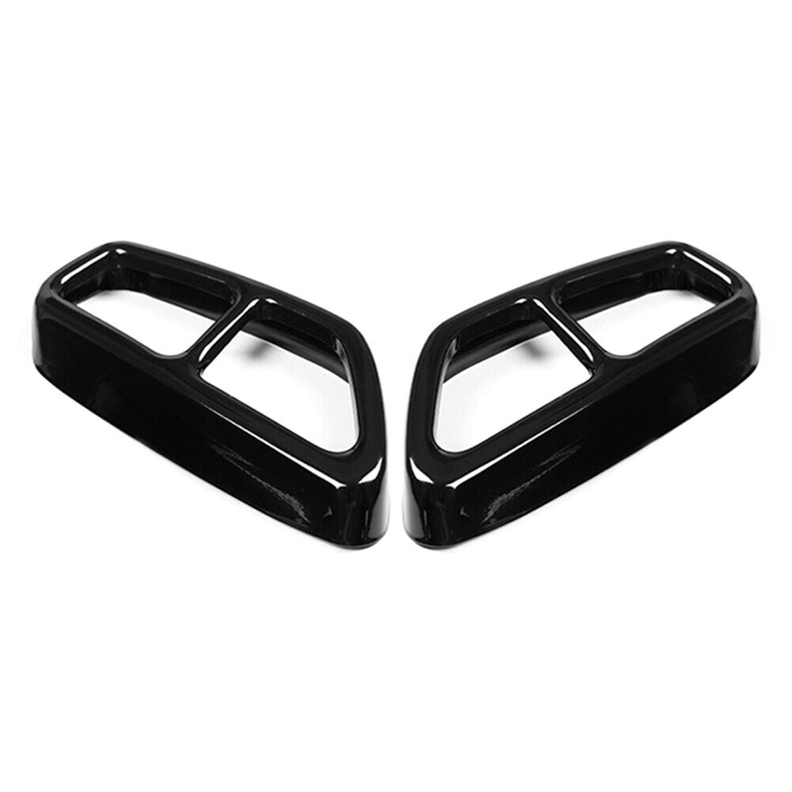 2Pcs Stainless Steel Exhaust Muffler Tail Tip Pipe Trim Cap Cover Frame ...