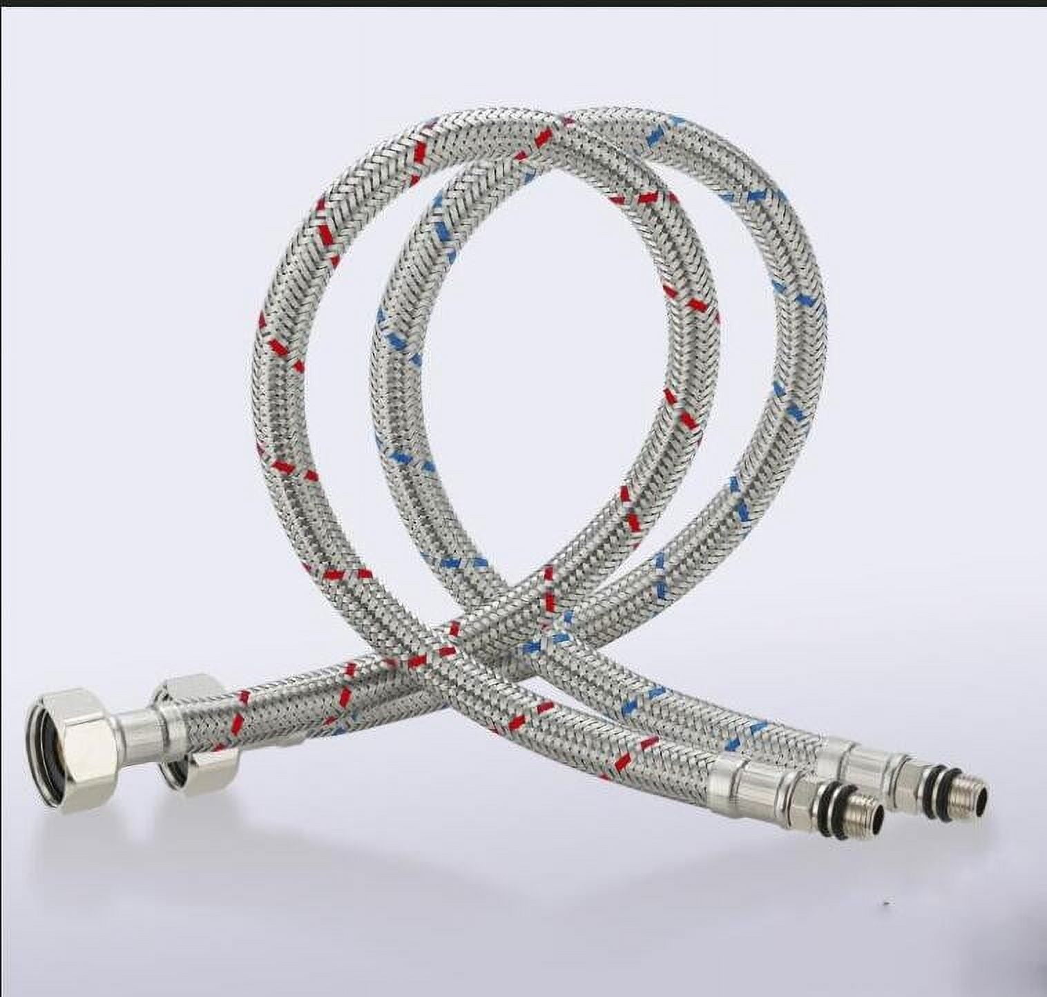 2Pcs Stainless Steel Faucet Water Supply Lines - 304 Braided, Heat ...