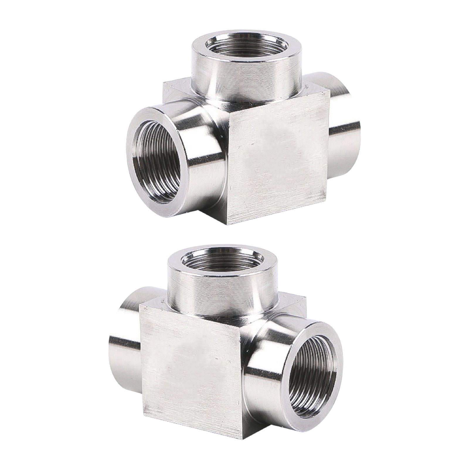 2Pcs Stainless Steel High Pressure Tees Fitting 3 Way Hose Adapter ...