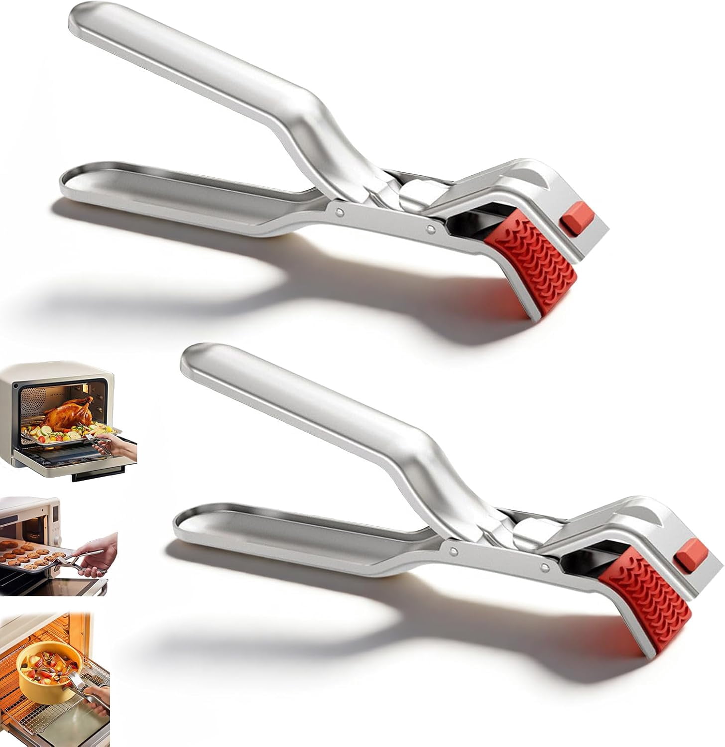 2Pcs Stainless Steel Hot Plate Gripper Tongs, Anti Scald Bowl Holder ...