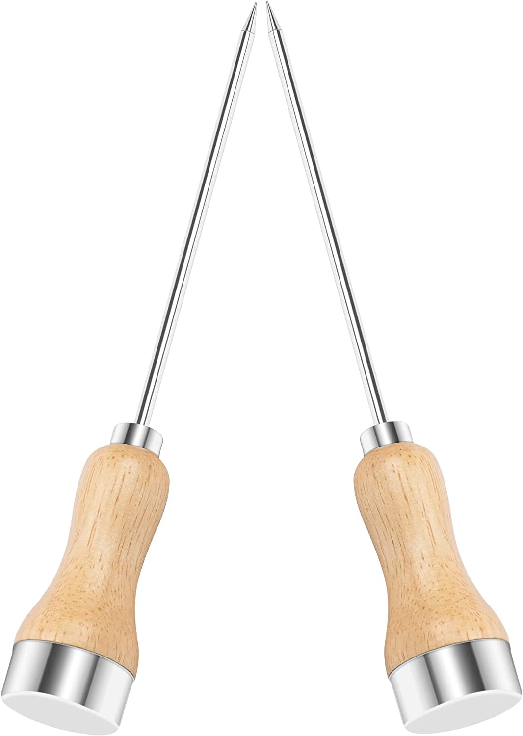 2Pcs Stainless Steel Ice Pick with Safety Wooden Handle for Kitchen ...