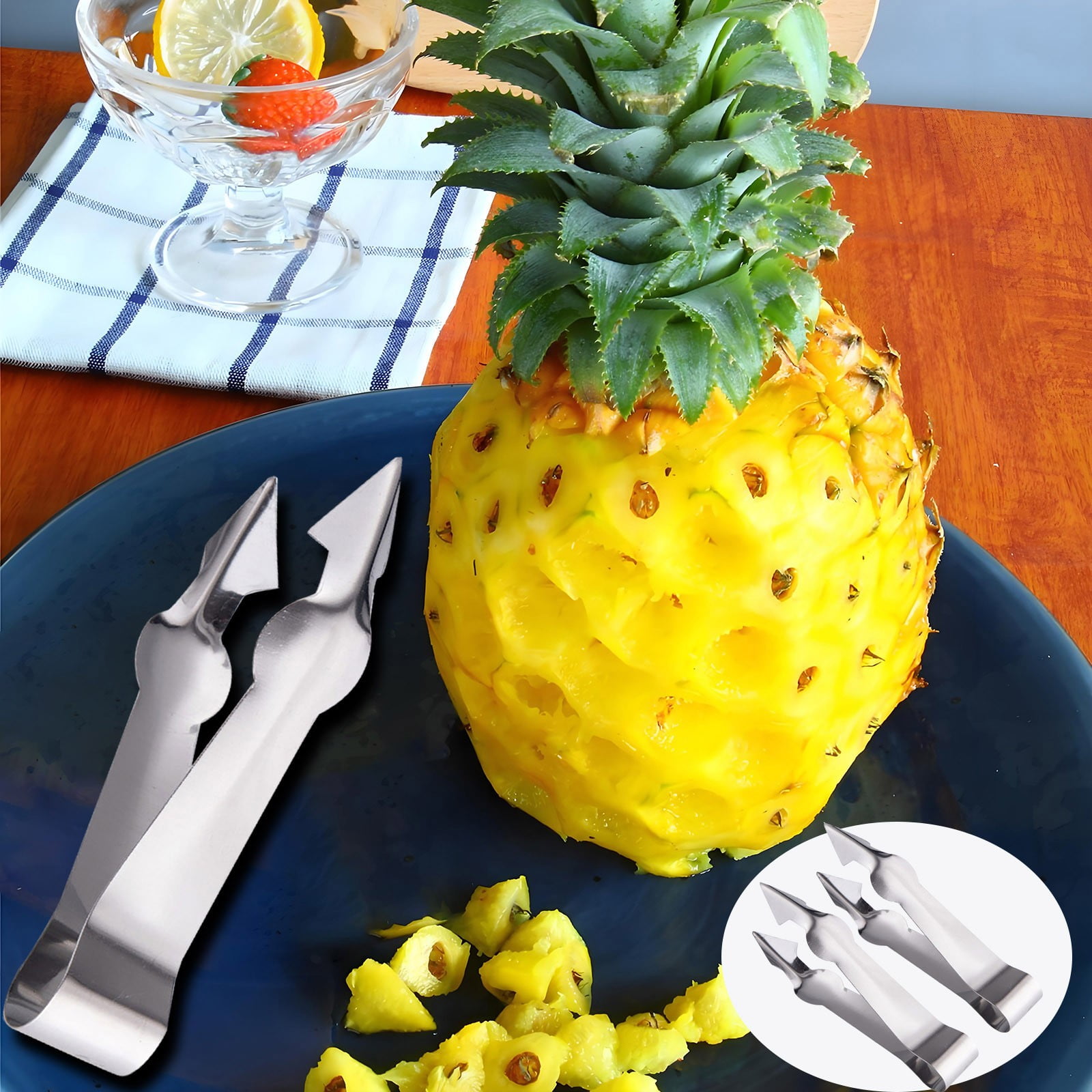 2Pcs Stainless Steel Pineapple Peeler, Easy Fruit Cutter, Sharp Blade ...