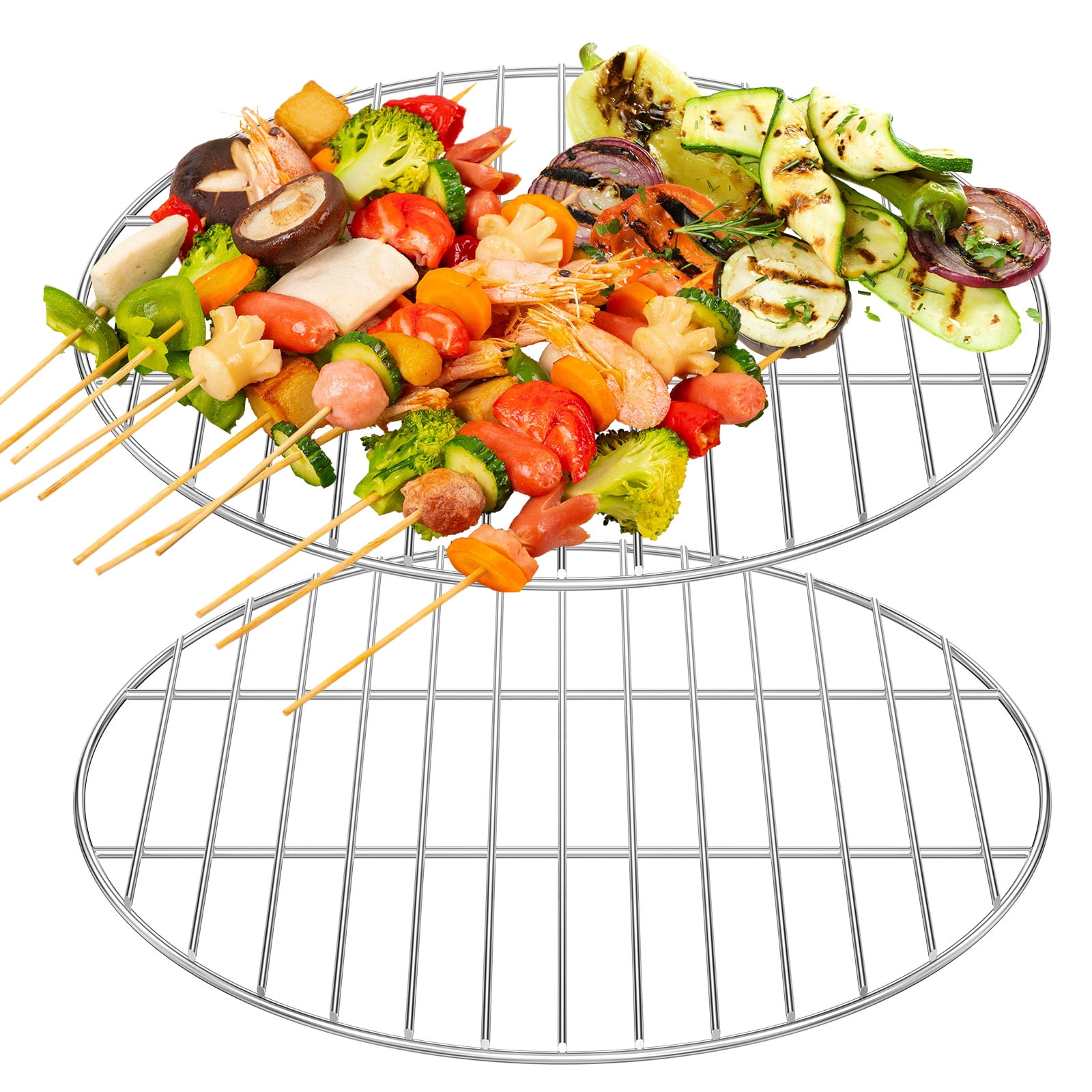 2Pcs Stainless Steel Round Cooking Grate Set 15.7 Inch Safe Circle ...