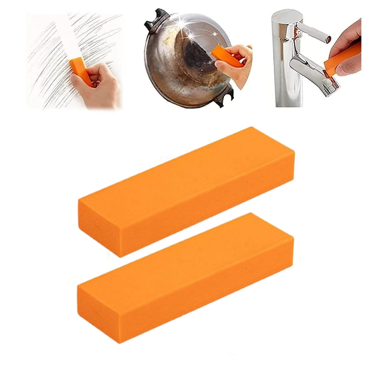 2Pcs Stainless Steel Scratch Eraser, Magic Cleaning Eraser, Removes ...