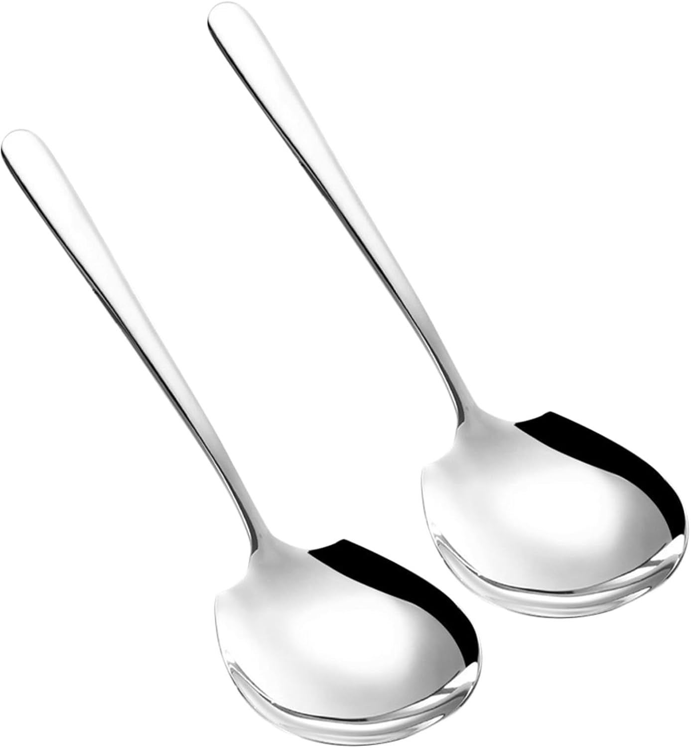 2Pcs Stainless Steel Serving Spoons Large Buffet Dispense Scoops ...