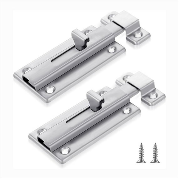 2Pcs Stainless Steel Slide Bolt , Bathroom Stall Door with Screw,Slide ...